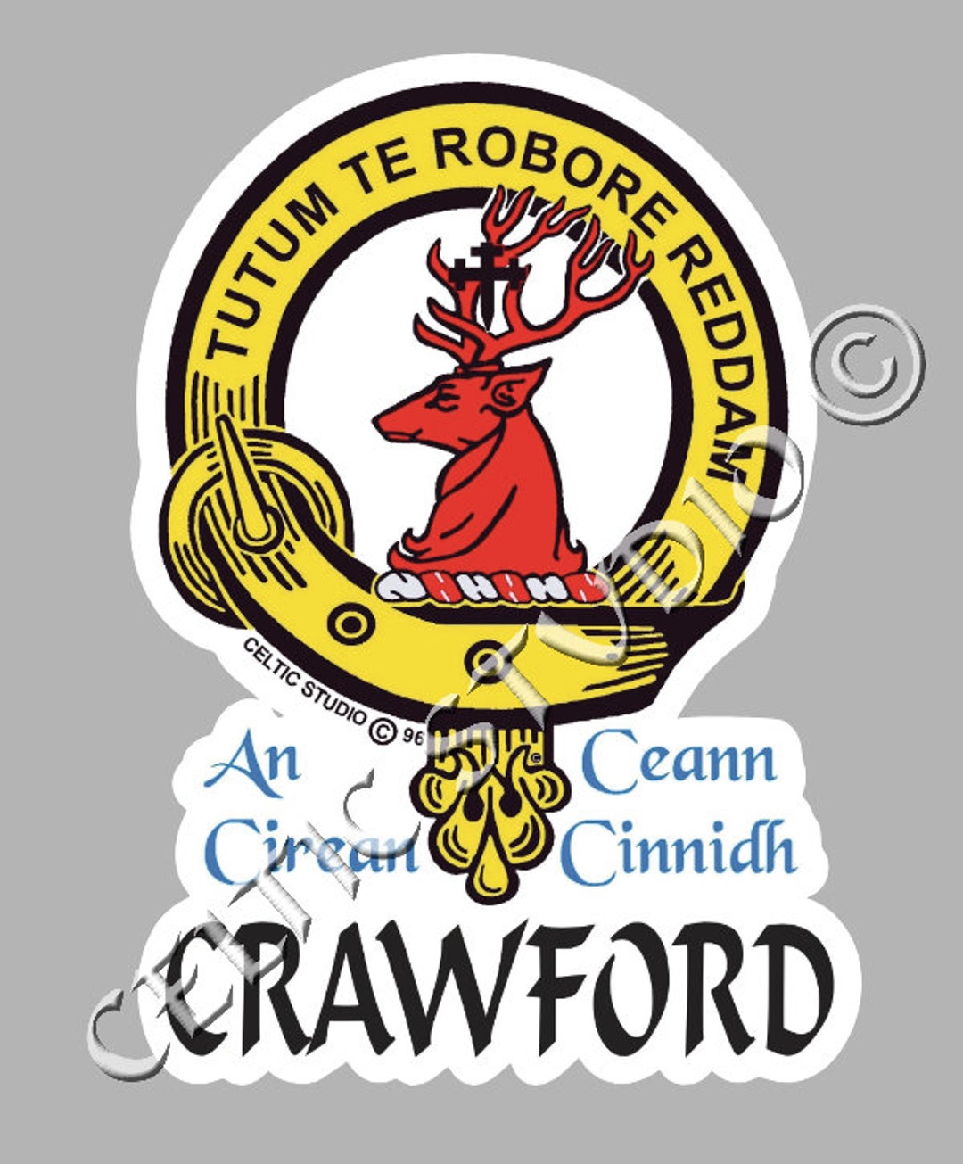 Crawford Clan Crest Decal | Custom Scottish Heritage Car & Laptop ...