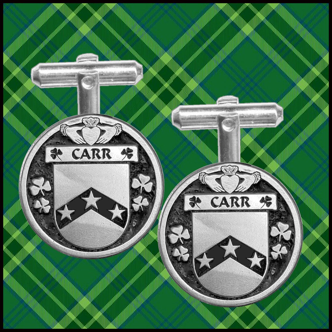 Carr Irish Coat of Arms Disk Cufflinks - Etsy