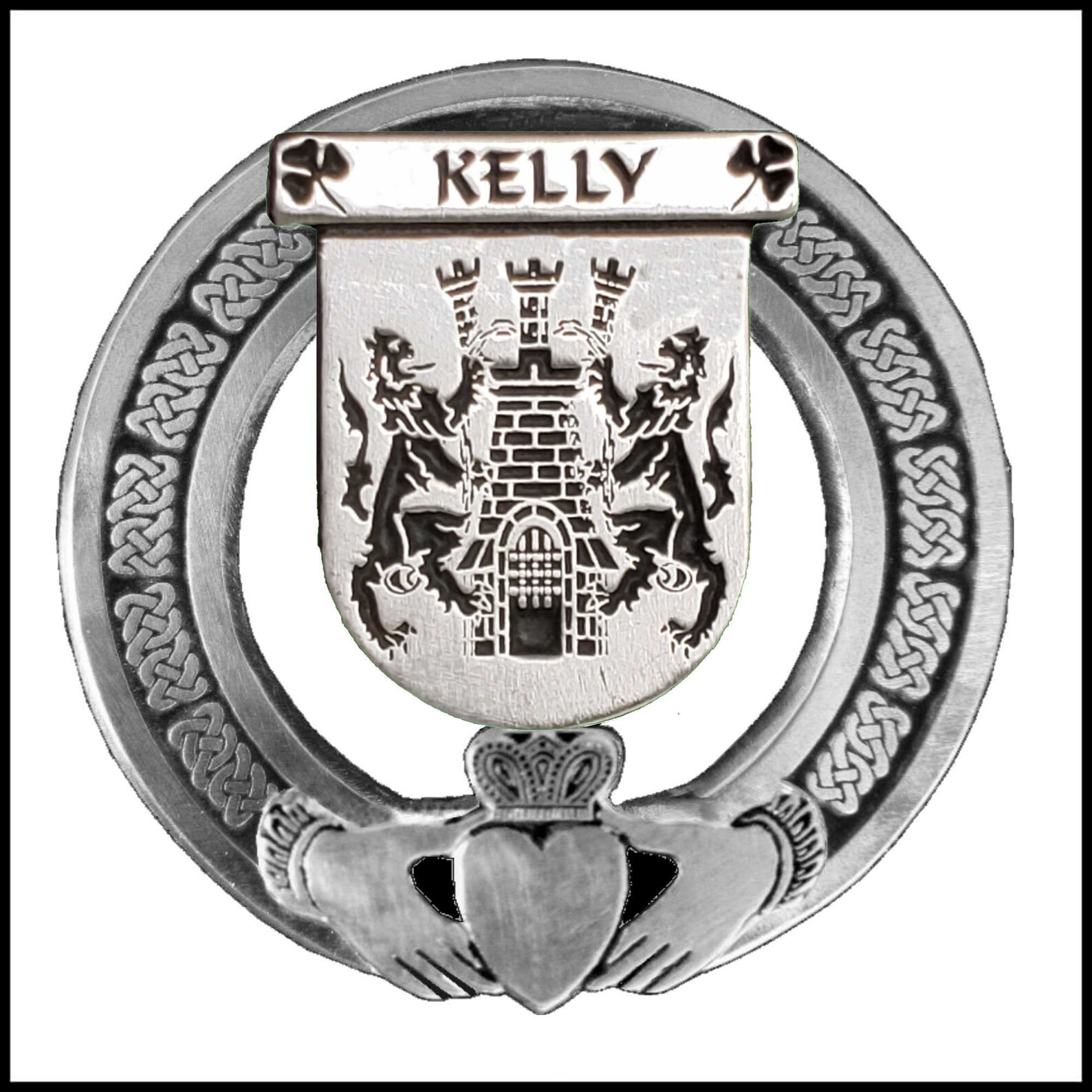 Kelly Irish Claddagh Coat of Arms Badge - Etsy