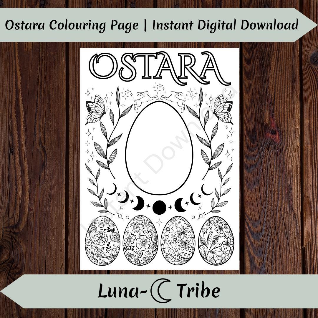 Ostara Colouring Page - Pagan Spring Equinox, Witchy Printable (digital ...