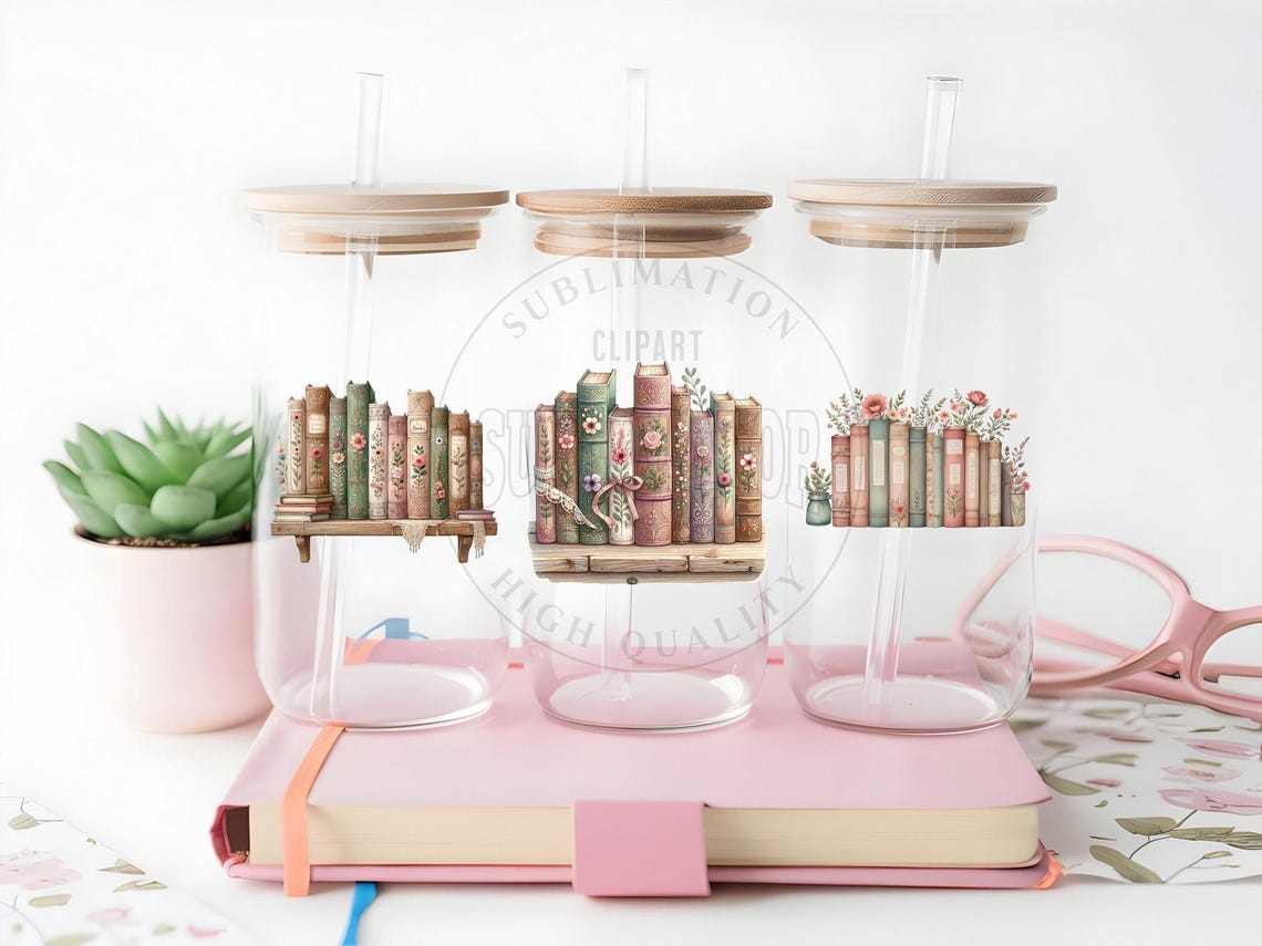 Shabby Cottage Book Border Bundle PNG Set, Instant Digital Download ...
