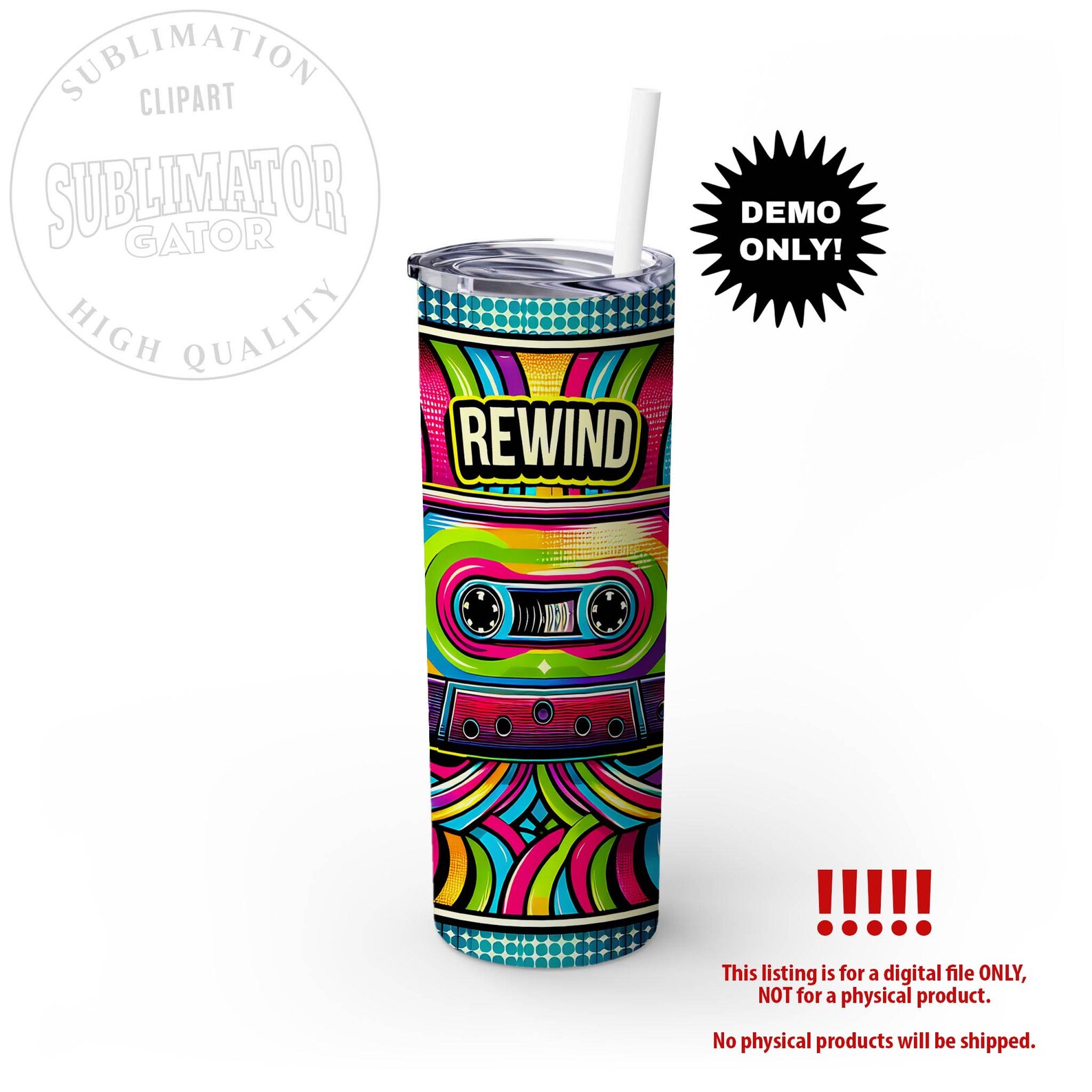 Retro Rewind 20oz Tumbler Wrap PNG, Groovy, Throwback, Cassette, 70s ...