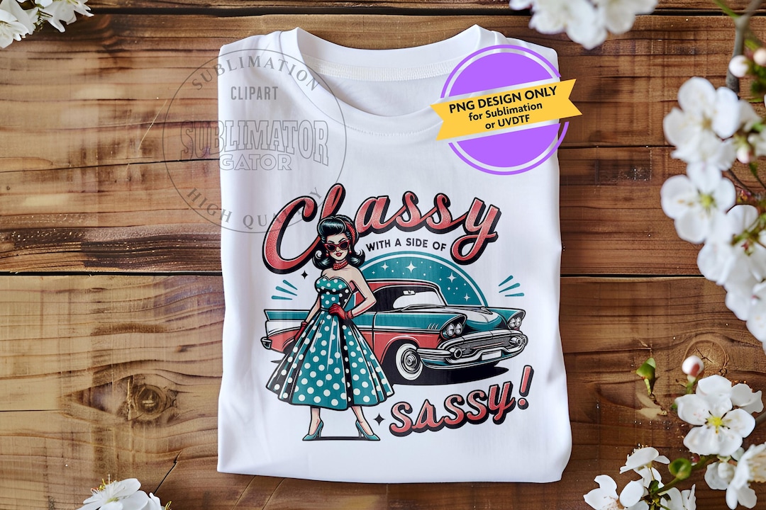 Retro Classy & Sassy Instant Png Download, Vintage, 1950s, Fifties, 50s ...