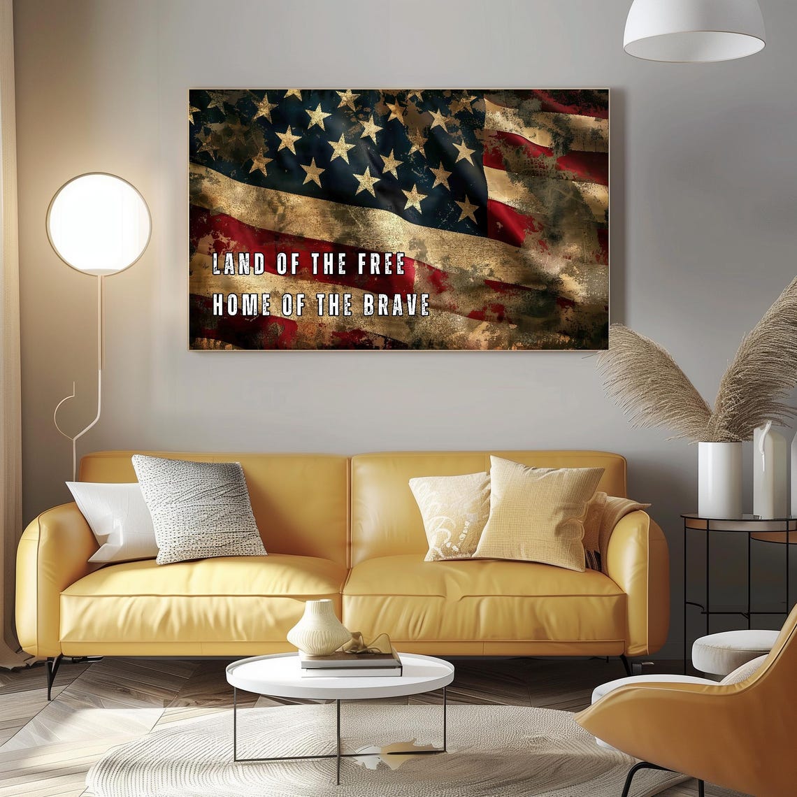 American Flag Land of the Free Home of the Brave Patriotic Digital Flag ...