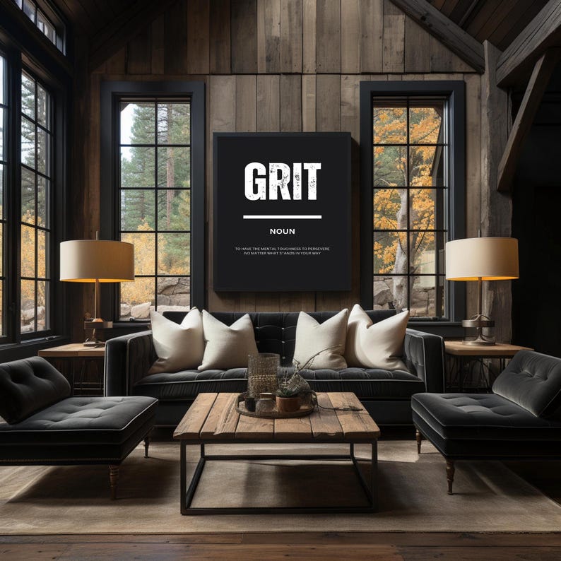 Grit Definition Never Give up Motivational Digital Print Poster ...
