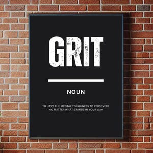 Grit Definition Never Give up Motivational Digital Print Poster ...