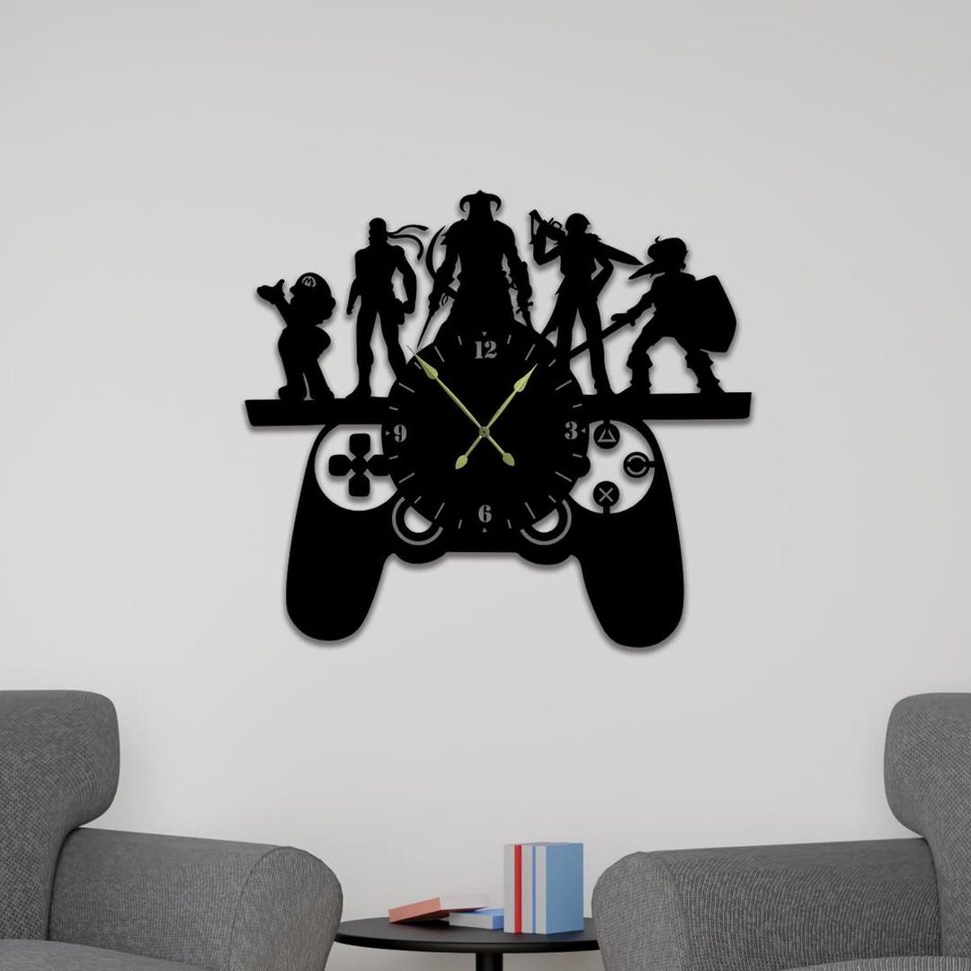 Gaming Pubg Vinyl Wall Clock, Gaming Wall Clock Unique, Round Wall ...