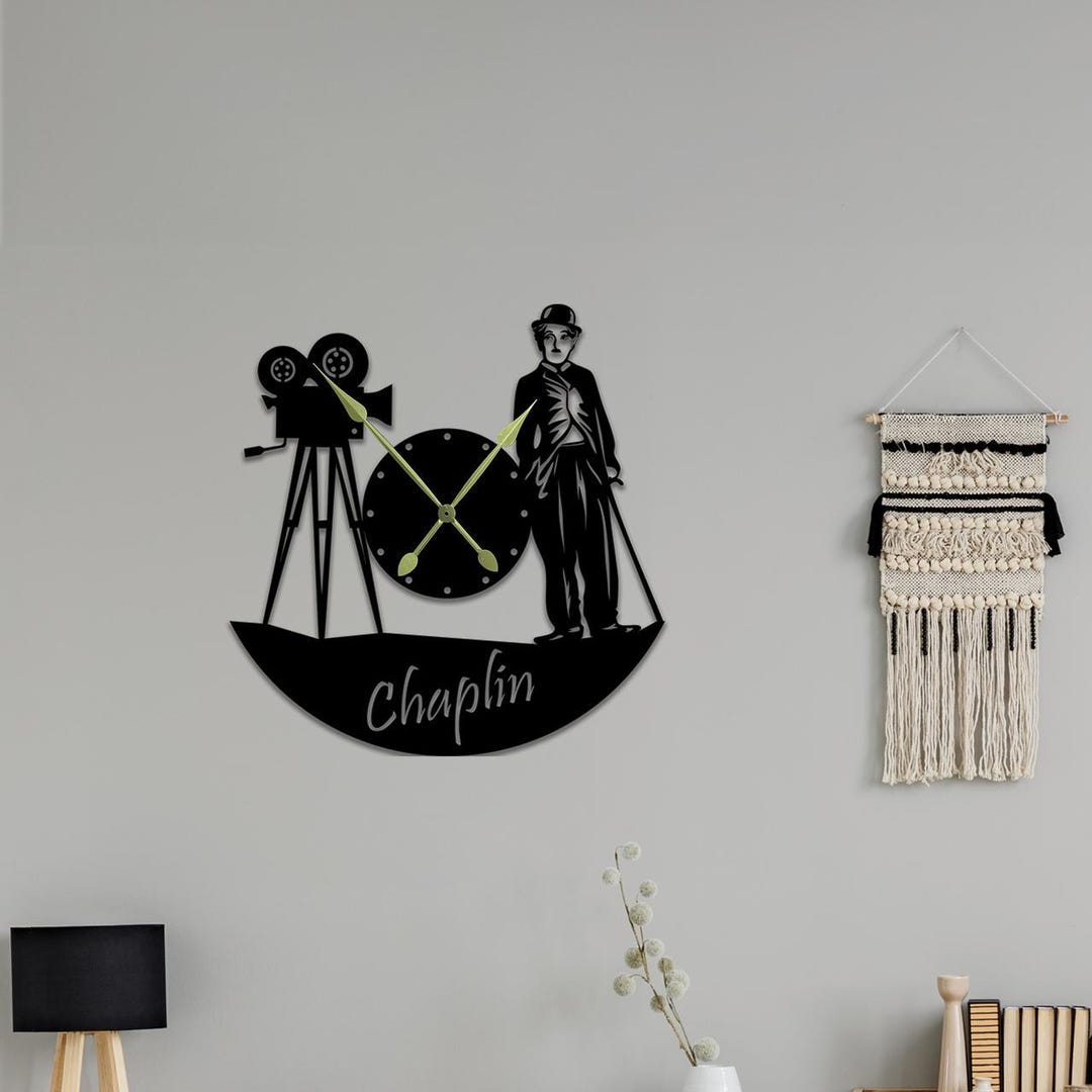 Charlie Chaplin Wall Clock, Charlie Chaplin Wall Clock Unique, Round ...