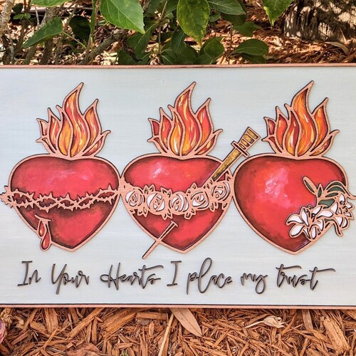 The 3 Hearts of Jesus Mary Joseph Scapular - Etsy