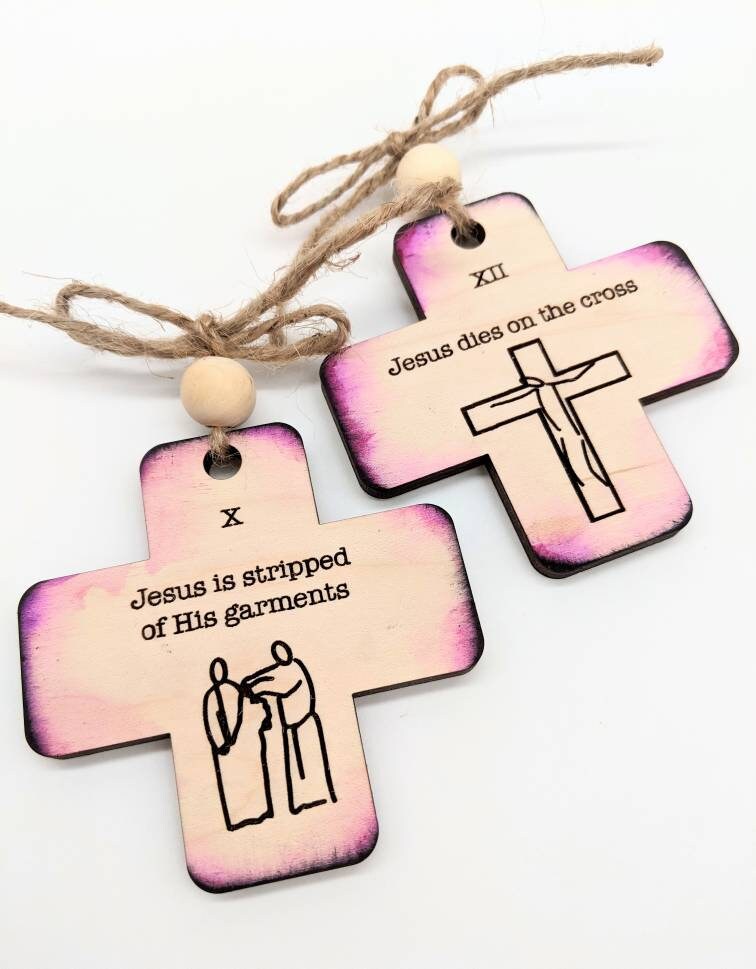 Stations of the Cross With Twine Lent Lent Stations Way of | Etsy