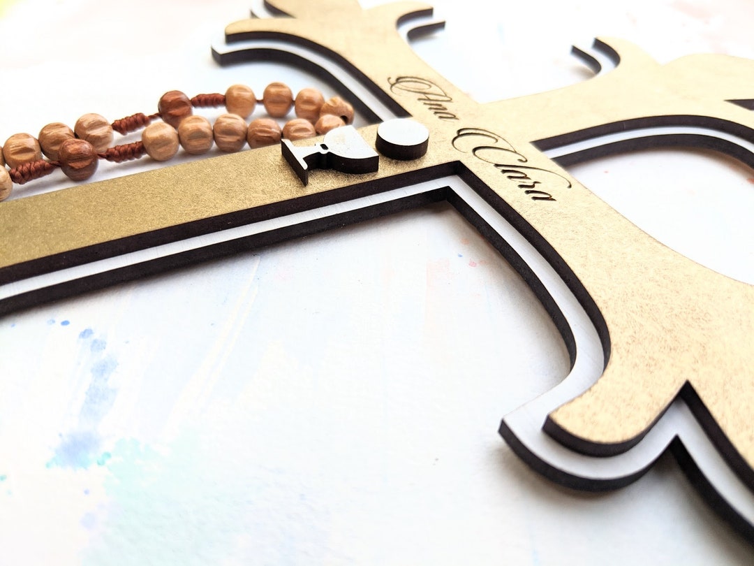 First Holy Communion Wooden Personalized Cross/ Eucharist/catholic ...