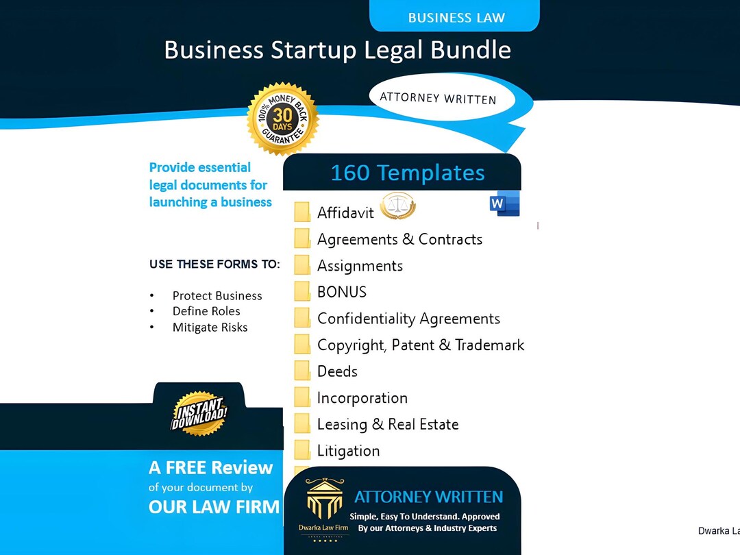 Startup Legal Bundle: Essential Business Documents, Legal Forms, and ...