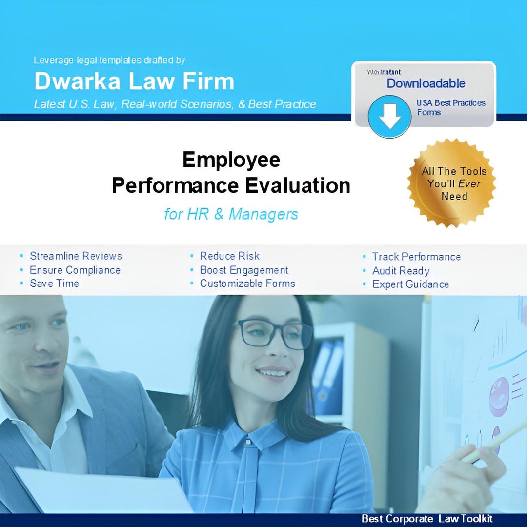 Employee Performance Evaluation Legal Template Bundle for HR & Managers – Appraisal, Assessment ...