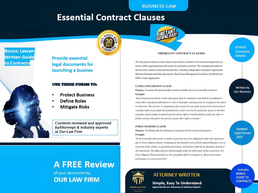 Contract Clauses Toolkit: Templates for Termination, Indemnity ...
