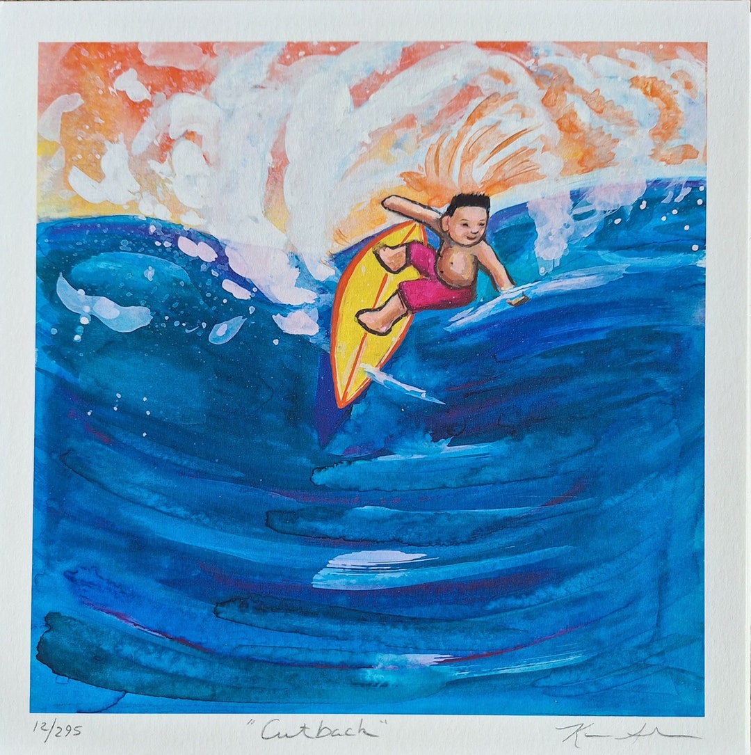 Cut Back - Surfing Kids Collection - Free Shipping Plus Free Book! - Etsy