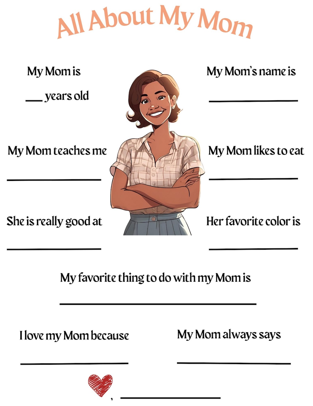 All About My Mom Questionnaire, Mother's Day Craft, Mother's Day ...