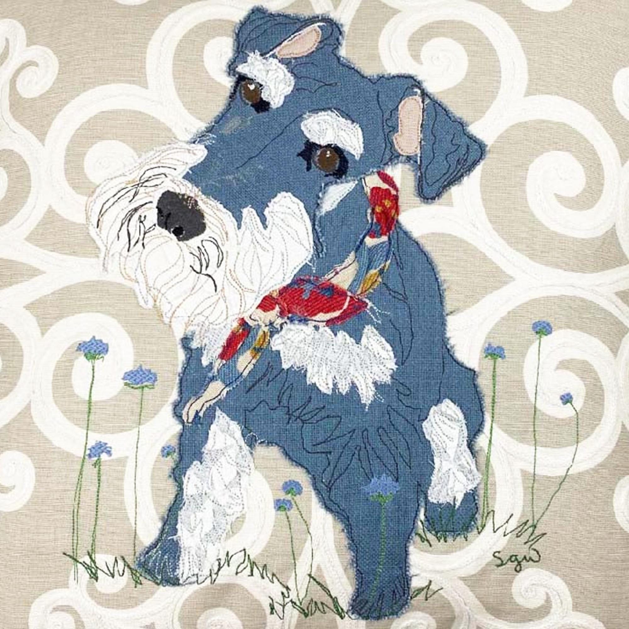 Raw Edge Applique - Schnauzer - Etsy