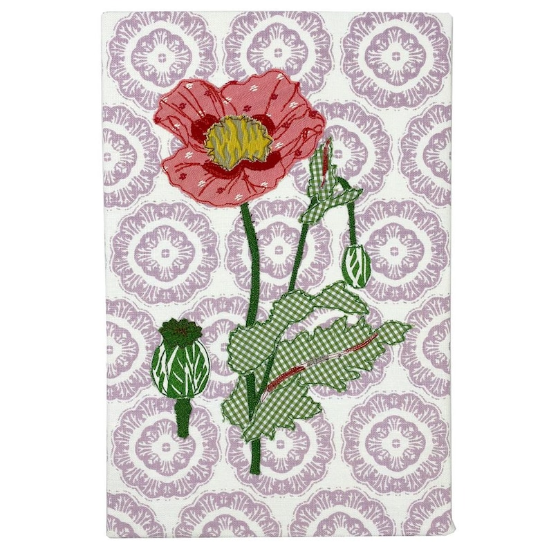 Raw Edge Applique Poppy Botanical - Etsy