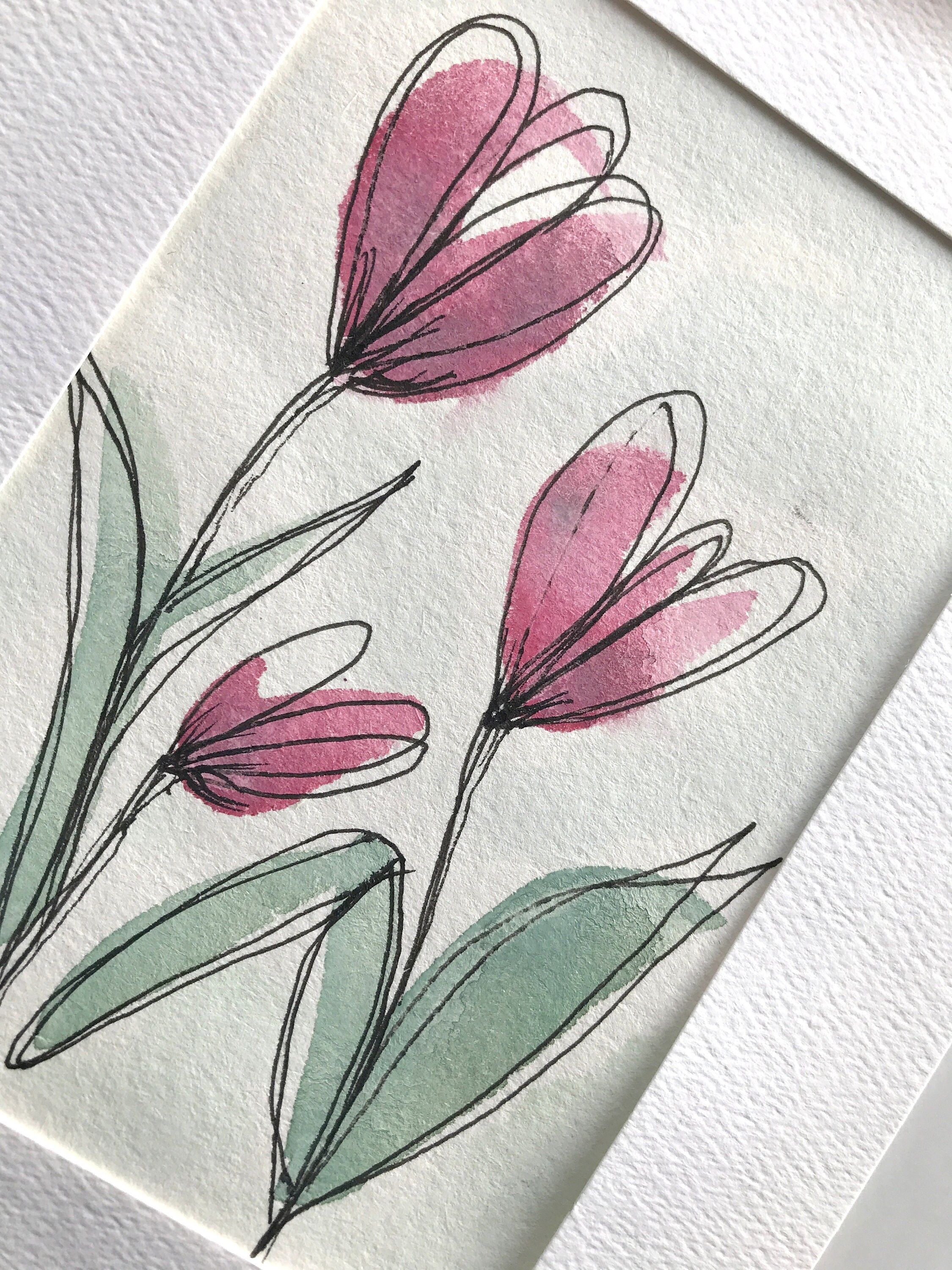 Handmade Greeting Cards / Spring Flowers Cards / Set of Three Cards ...