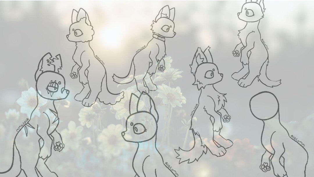 Fursona/animal Character Bases CAT PACK 1 Non Feature Base and 6 ...