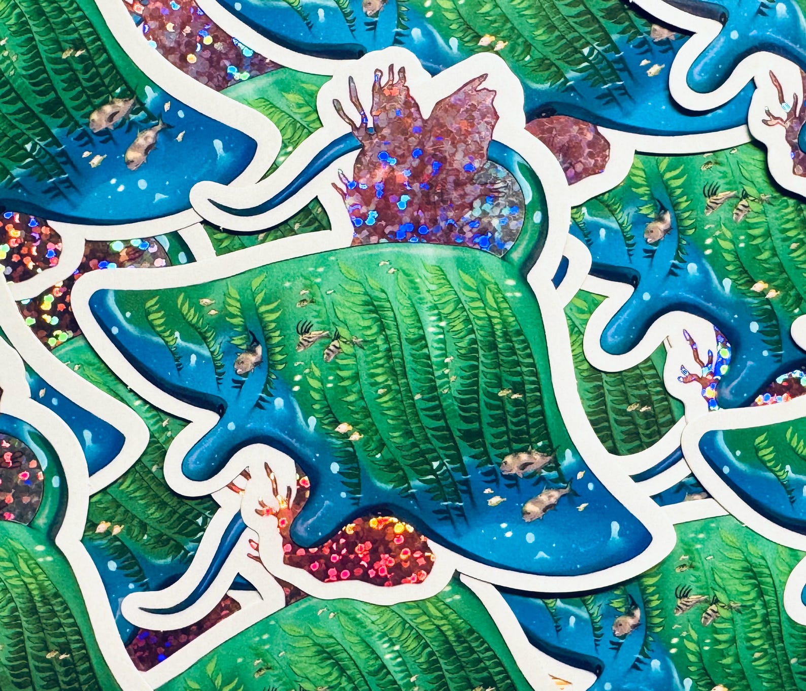 Ocean Manta Ray Glitter Sticker - Etsy