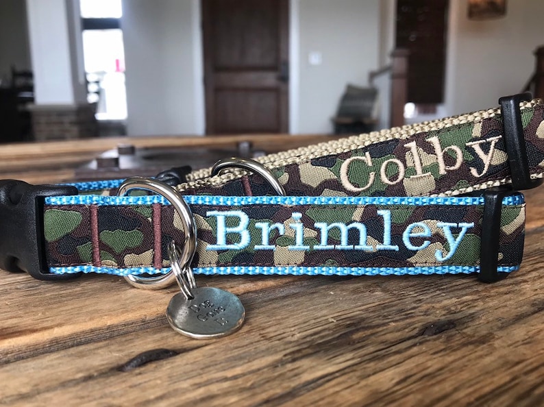 5/8 Width Personalized dog collar Camo dog collar | Etsy