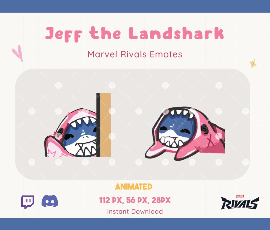 Animated Jeff the Land Shark Emotes: Twitch/discord (digital Download ...