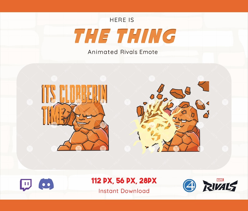 Here is the Thing Animated Emote Marvel Rivals – Twitch & Discord ...