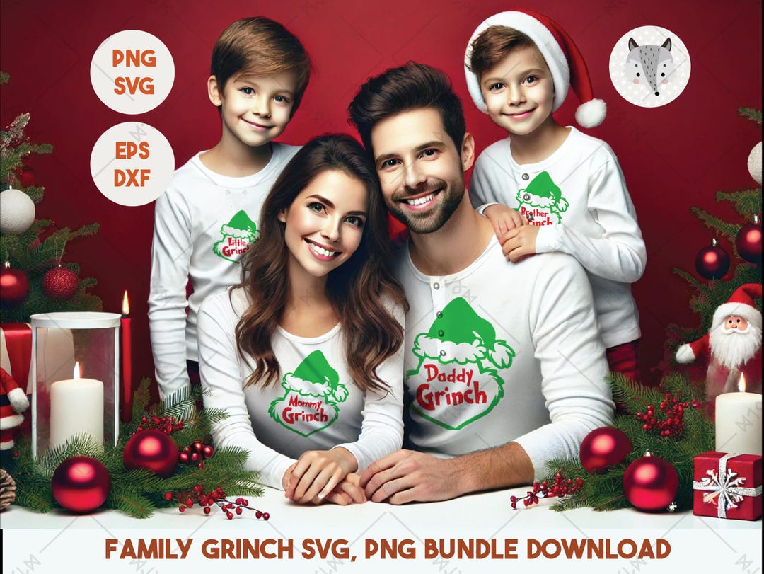 Matching Grinch Family Christmas Bundle Svg, PNG, DXF, EPS Crew Group ...