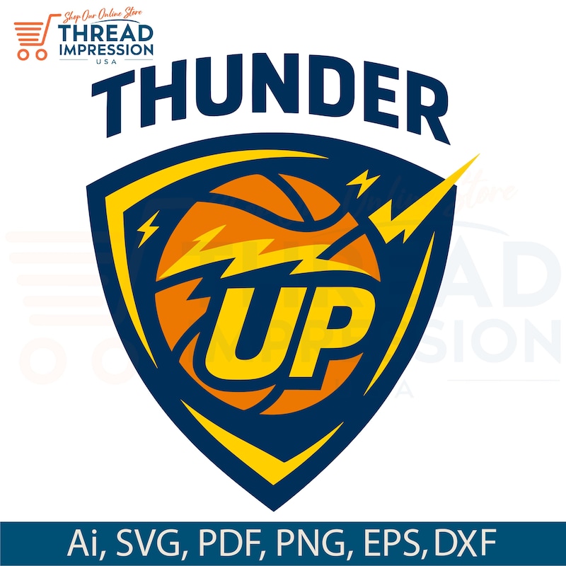 Okc Thunder Clipart Png - Etsy