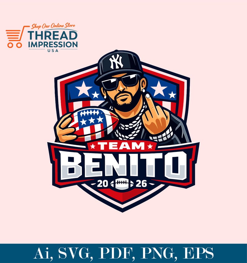 Team Benito Football Mascot PNG SVG, Street Style Sports Logo Design ...