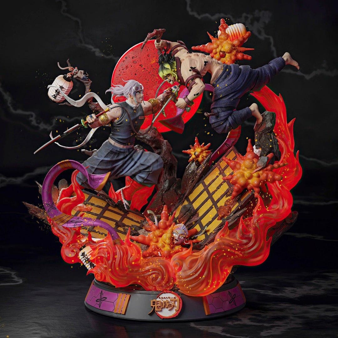 Tengen Uzui Vs. Gyutaro 3D STL Diorama - Digital Download File - Etsy