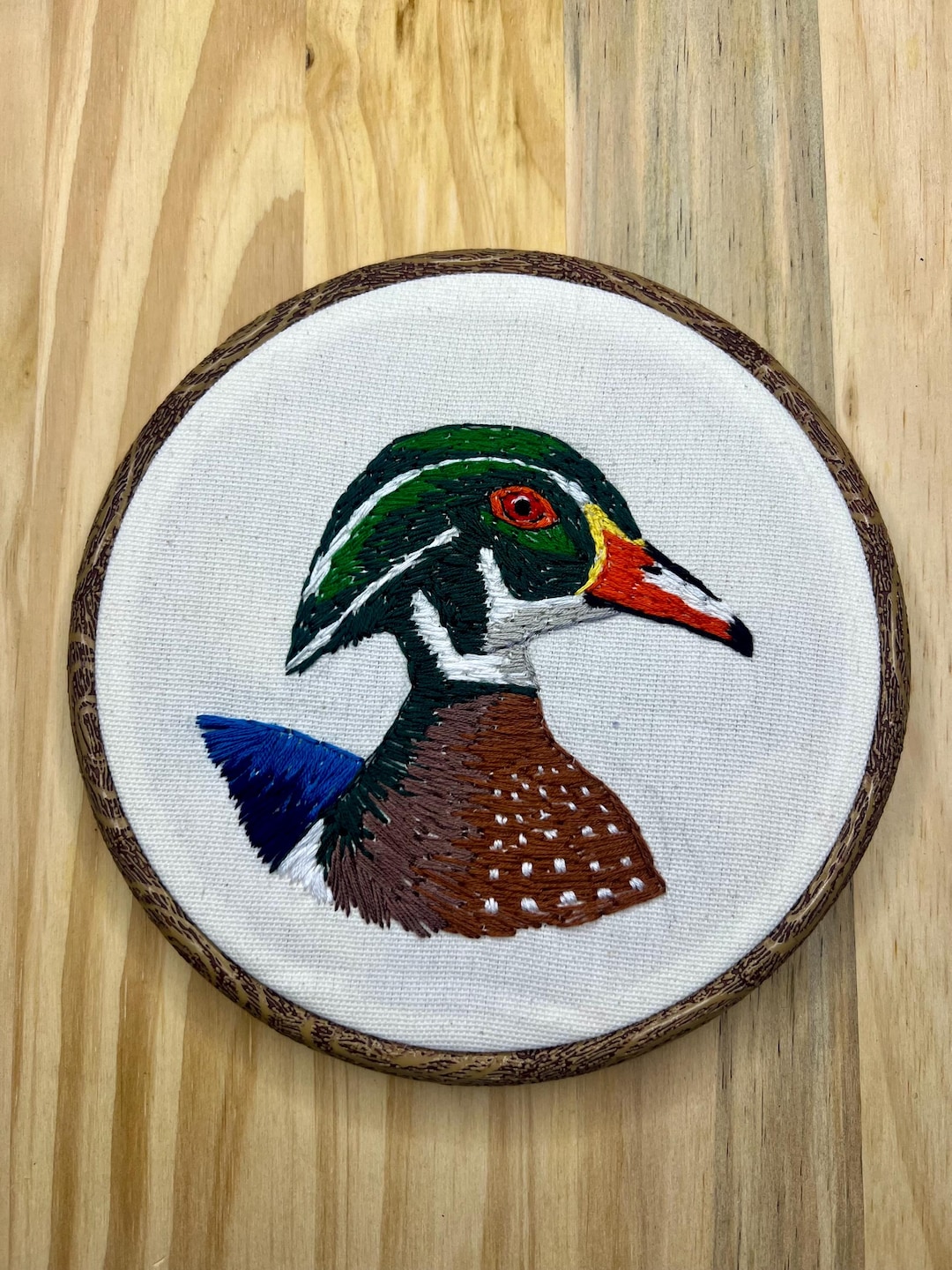 Hand Embroidered Wood Duck | Bird Embroidery Art - Etsy