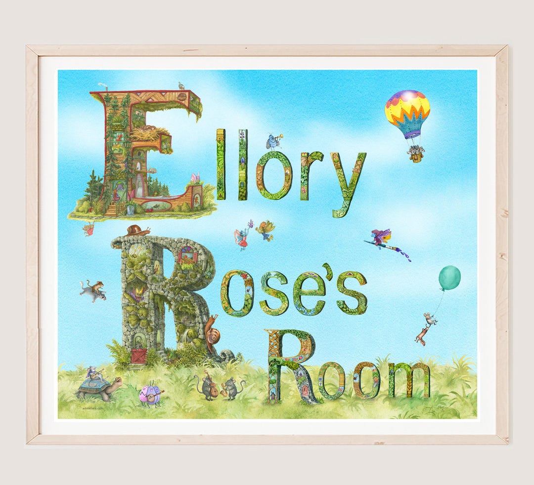 Personalized Child Name Print: Whimsical Room Decor - Etsy
