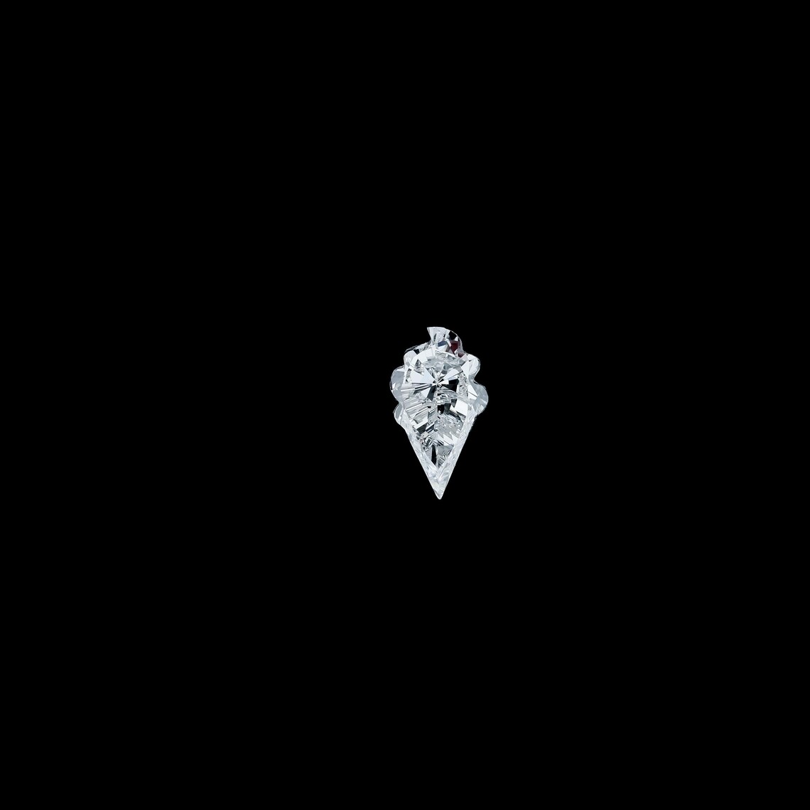 IGI Certified Ice-cream Cone Cut Lab Grown Diamond for Rings, Ice-cream ...