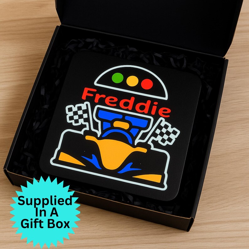 Personalized F1 Race Car LED Night Light, Custom Kids Bedroom Decor ...