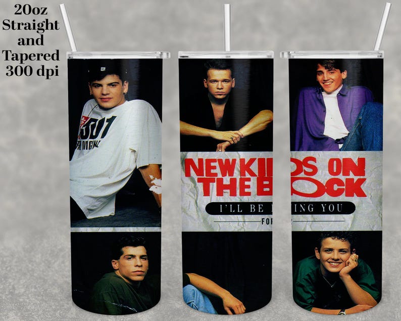 New Kids on NKOTB 20oz Skinny Tumbler Sublimation Designs, for Straight ...