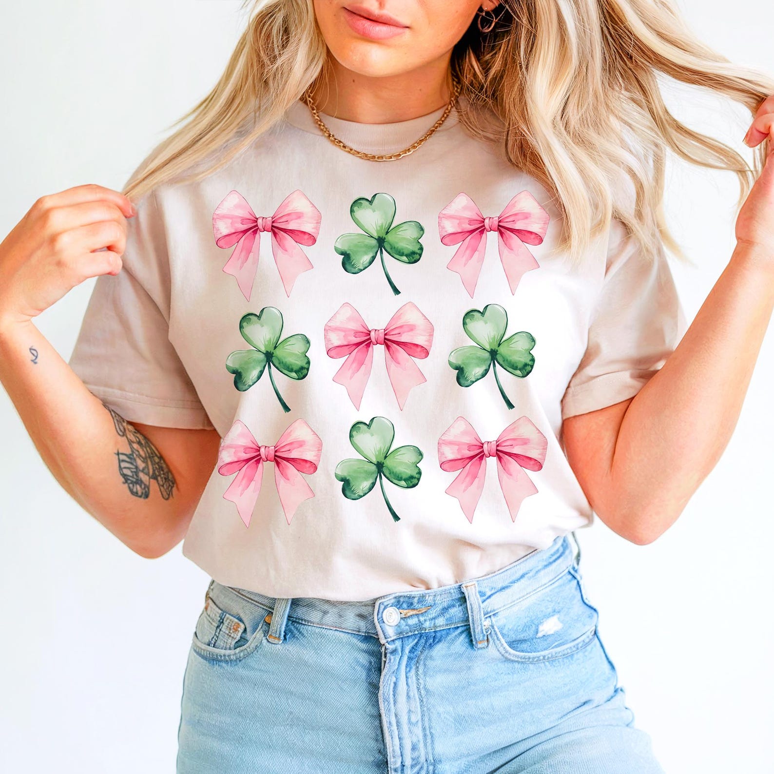 Pink Bow Coquette Shamrock Png, St Patricks Day Clover Png, Coquette ...