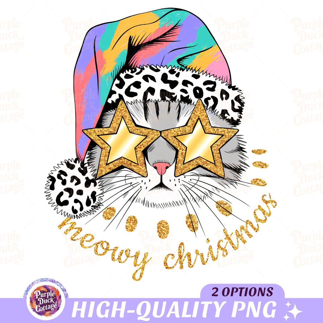 Meowy Christmas Png Funny Christmas Png, Christmas Season Png Cat Lover ...