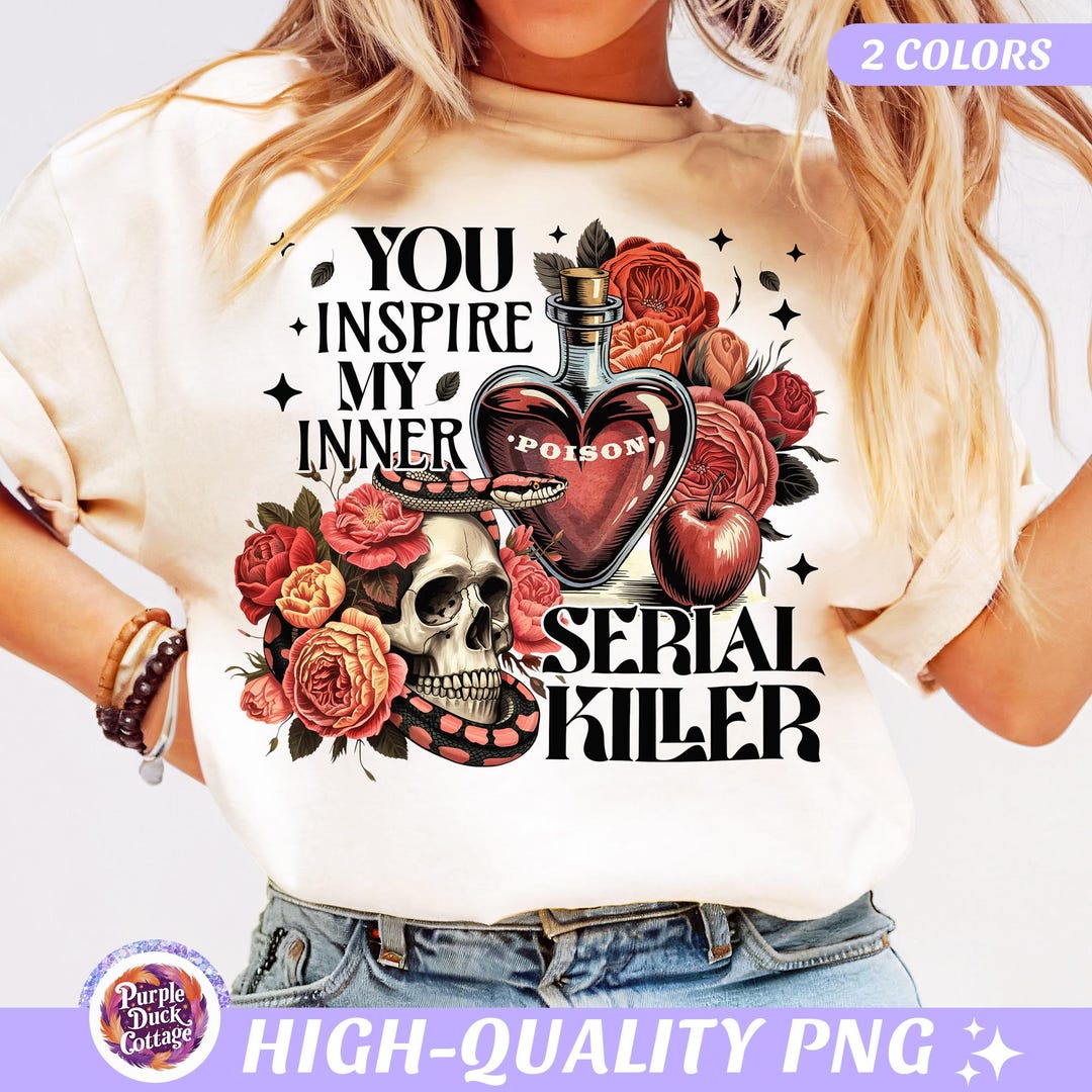Serial Killer PNG Floral Skeleton Halloween Shirt PNG Fall Sublimation ...