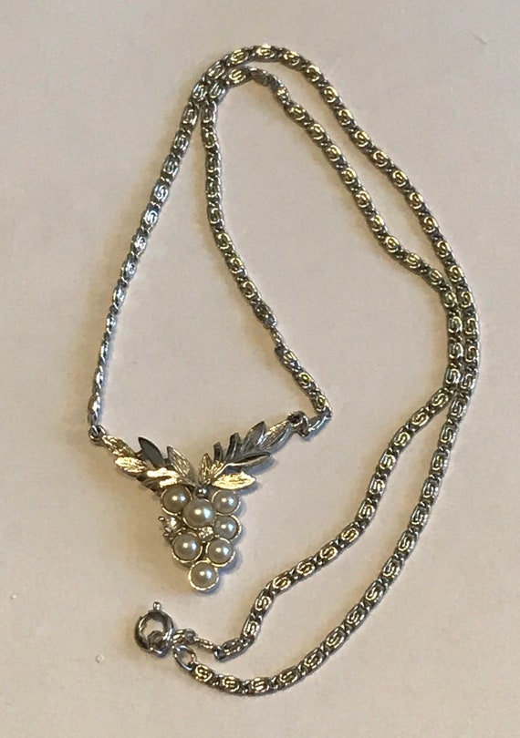 Vintage Avon Pearls with Blue Crystal Enhancer Pendan… - Gem