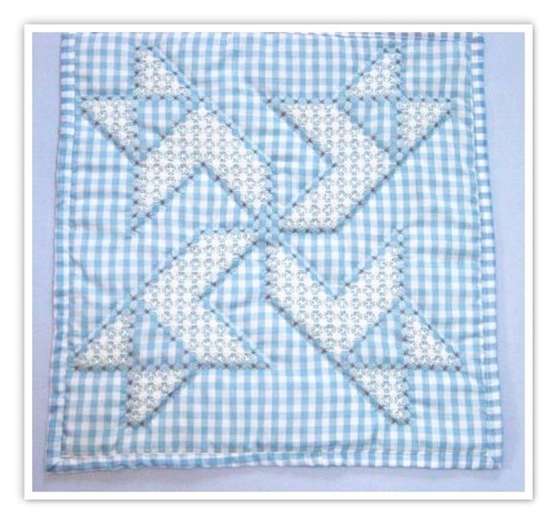 Blue Gingham Wall Hanging Chicken Scratch Embroidery - Etsy