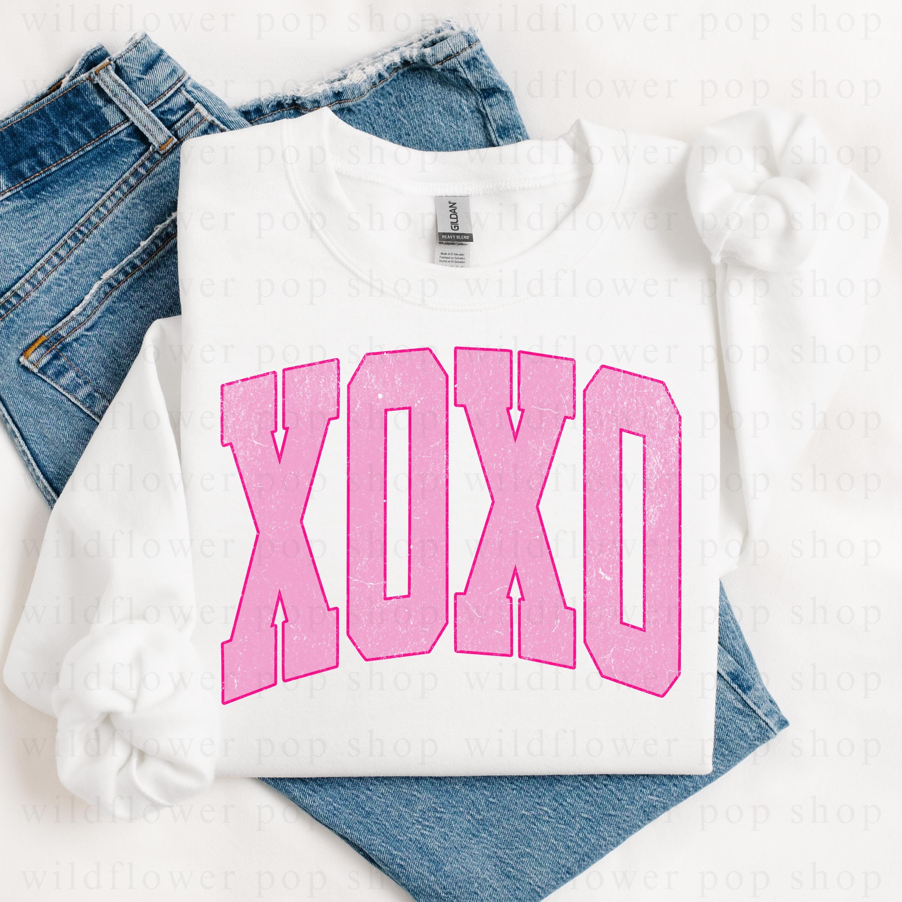 XOXO Pink PNG | Distressed & Non-distressed Valentine’s Day Text ...