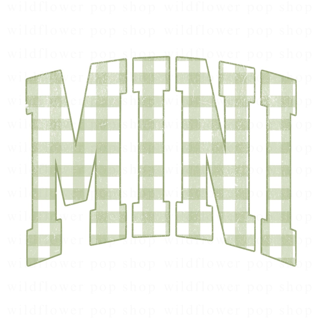 Mini PNG Green Gingham | Distressed & Non-distressed Matching Design ...