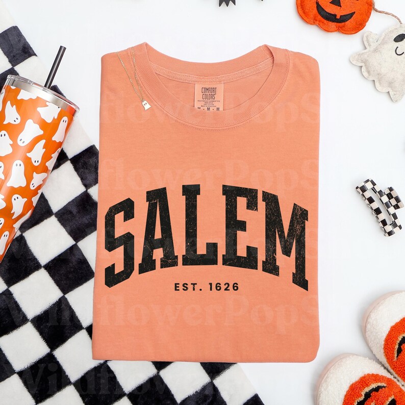 Salem EST 1626 PNG | Distressed Black Vintage Halloween Text | Spooky ...
