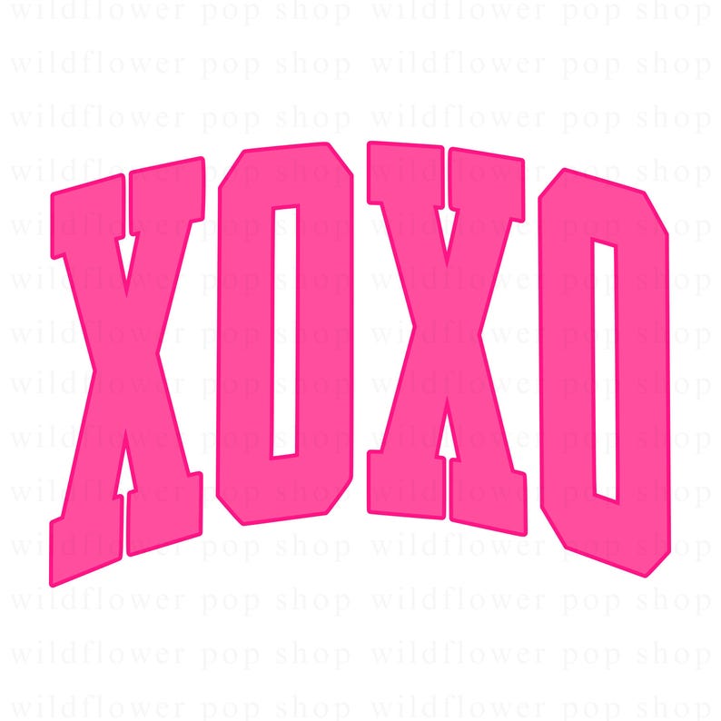 XOXO Hot Pink PNG | Distressed & Non-distressed Valentine’s Day Text ...