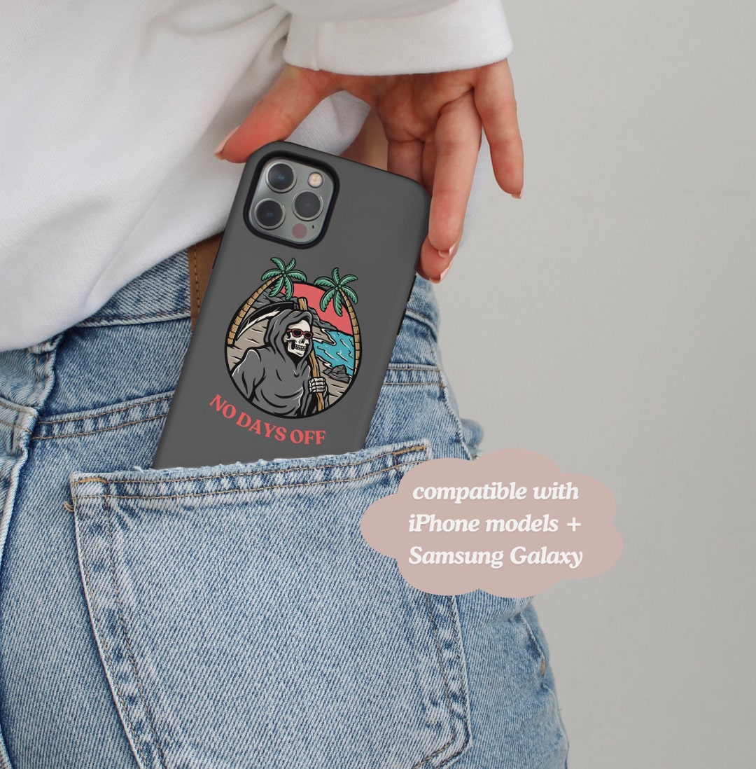 Grim Reaper Phone Case, Tough Skeleton Halloween Phone Case for iPhone ...