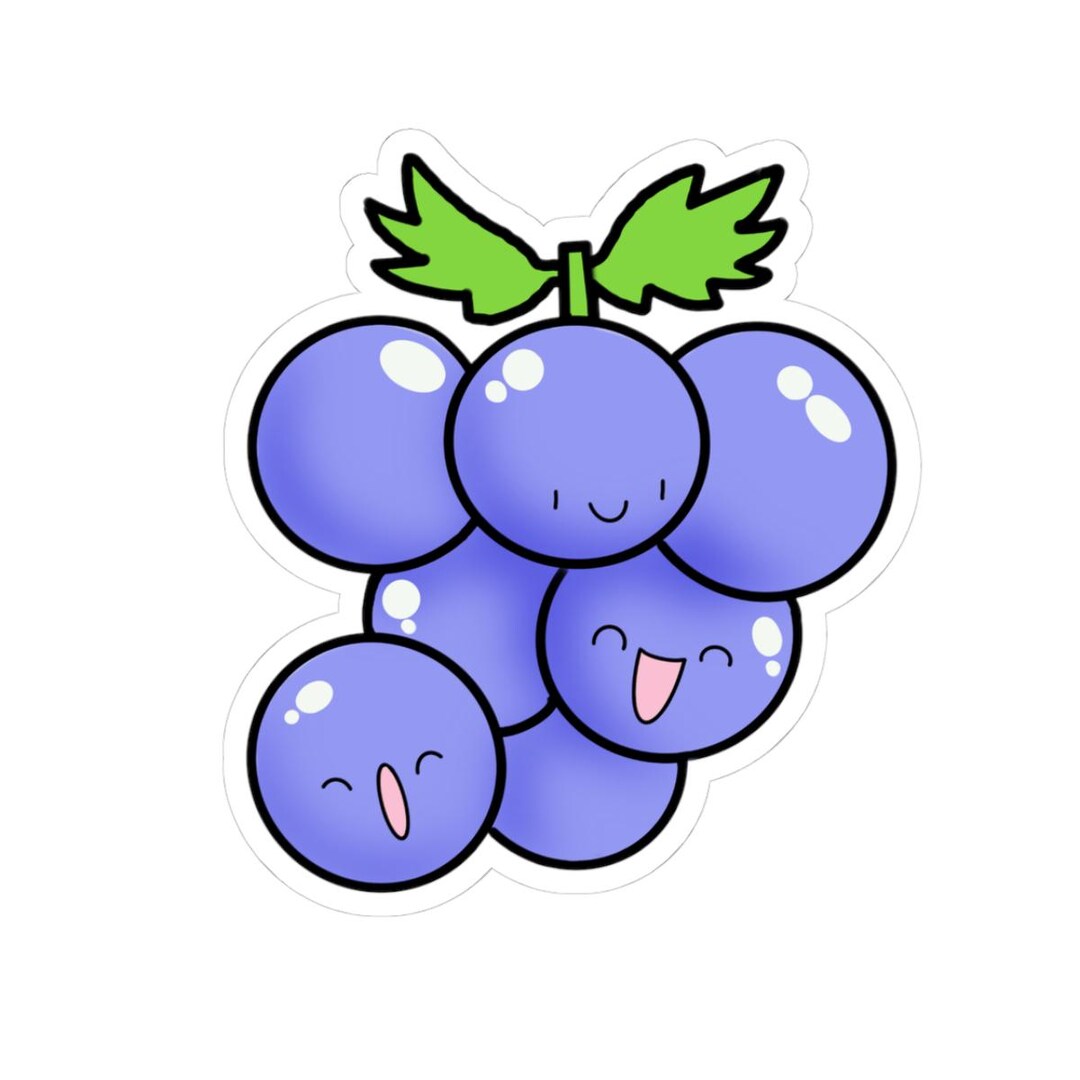 Cute Grape Kiss-cut Stickers, Fun Fruit Stickers, Laptop Decals, Gifts ...
