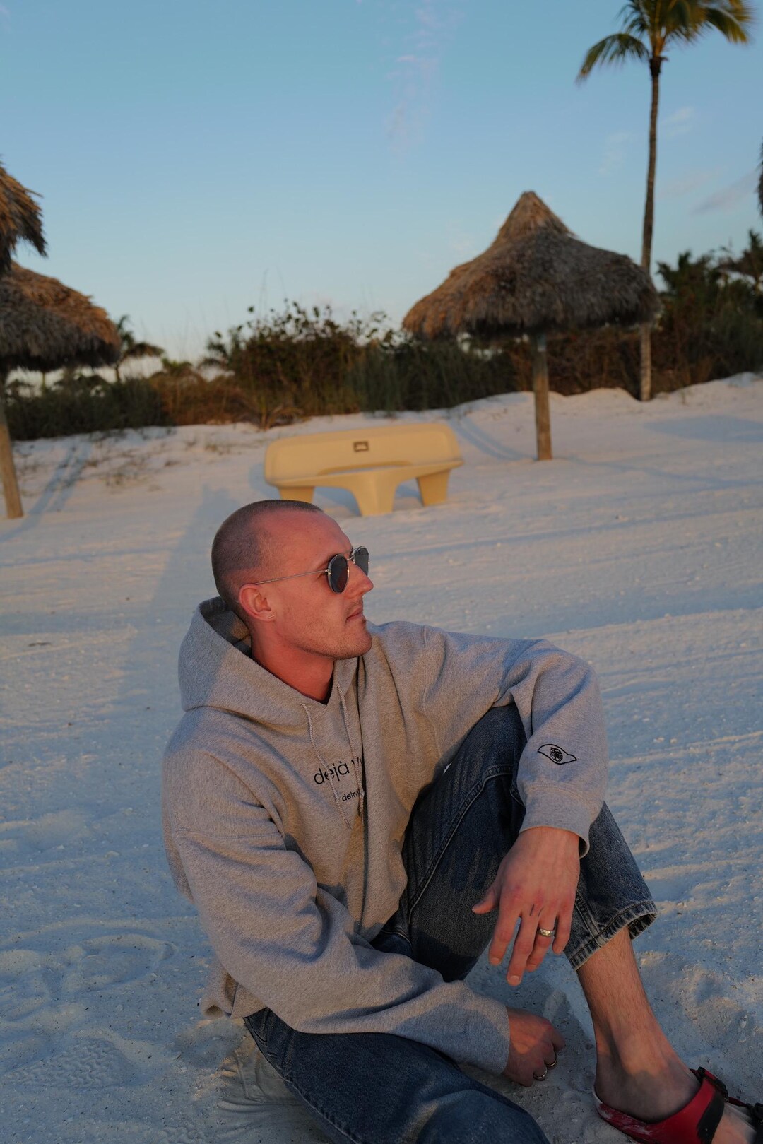 Déjà Vu Gray Heavyweight Hoodie Deja Vu Design Embroidered Sweatshirt ...