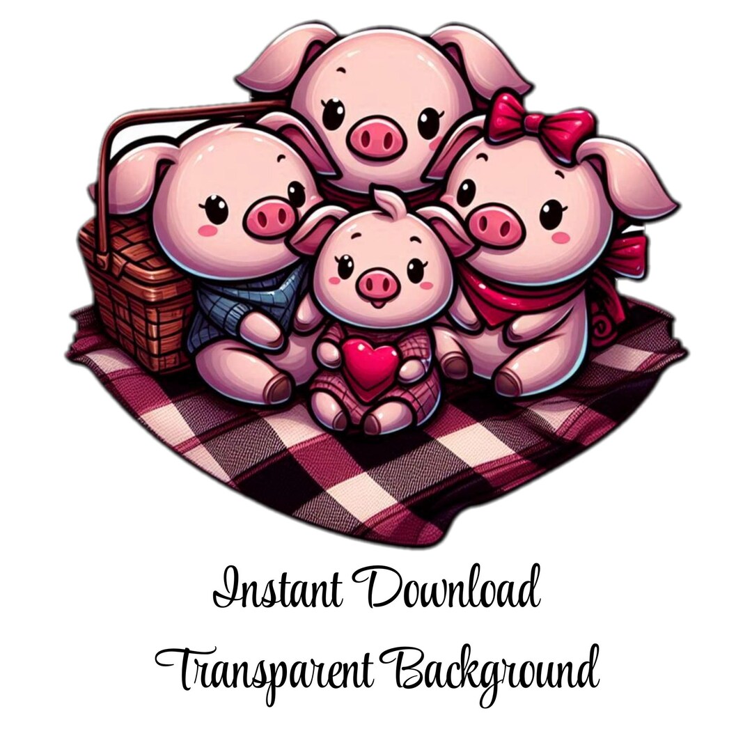 Pig PNG, Cute Pig PNG, Cute Pig Digital, Pigs Digital, Pigs Digital ...